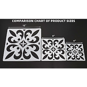 16-Pack Spanish Tile Stencil Set (8X8 Inch) Authentic Patterns for Floor and Wall, Reusable Tile Stencils for Painting on Floors, Furniture, and Canvas, DIY Spanish Talavera Home Décor