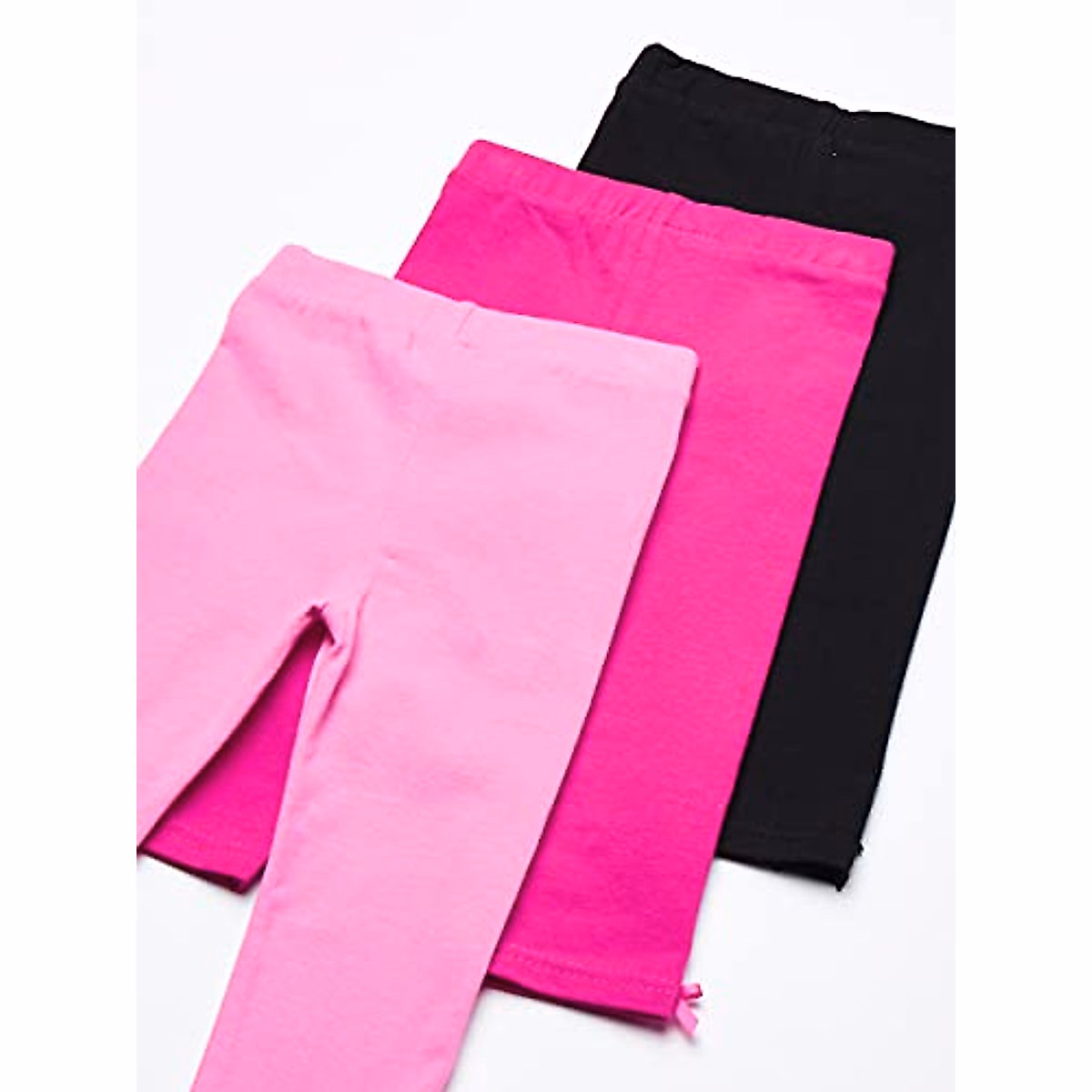 Hudson Baby Unisex Baby Cotton Pants and Leggings Pink Black, 3 Toddler