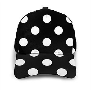 antkondnm Black and White Polka Dot Adjustable Baseball Hat Cap Visor Unisex Hip Hop Hat