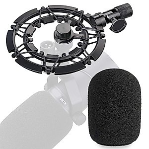 YOUSHARES SM7B Shock Mount with Pop Filter Matching Mic Boom Arm Stand, Compatible with Shure SM7B Microphone