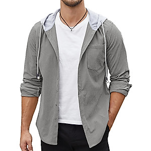 COOFANDY Mens Corduroy Shirts Jacket Casual Stylish Long Sleeve Button Up Shirt Jacket