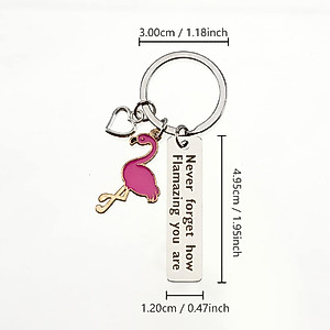 BOMEON Flamingo Gifts for Women, Flamingo Keychain Womens Keychain, Inspirational Gifts for Women, Motivational Gifts, Encouragement Gifts for Women, Get Well Soon Gifts, Cheer Up Gifts for Women