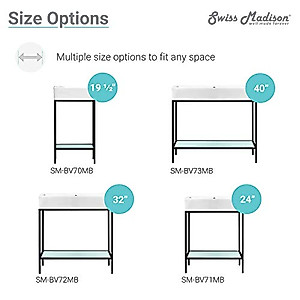 Pierre 32 Single, Freestanding, Open Shelf, Matte Black Metal Frame Bathroom Vanity