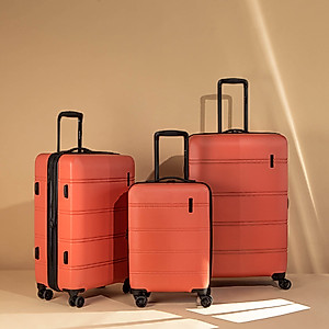 Swiss Mobility LAX Collection 3 Piece Hard Shell Luggage Set, Expandable Suitcases with 360-Degree Spinner Wheels, Retractable Handle, 20 Inch Carry On, 24 Inch Mid-size, 28 Inch Large Bags, Blue