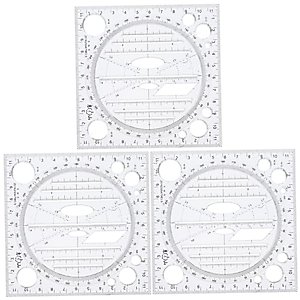 3 Pcs Drawing Millions of Feet Patchwork Ruler Circle Stencil Interior Design Ruler Clear Quilters Ruler Quilting Stencils Geometric Drawings Templates Plastic Plotter Round Child