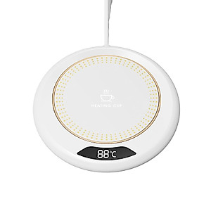 Beverage Warmer for Coffee Tea, Food Warmer, Food Beverage Warmer Warming Trays Fast Heating High Temperature Smart Electric Warmer, Water, Milk, Pizza for Buffets Party Daily Life White