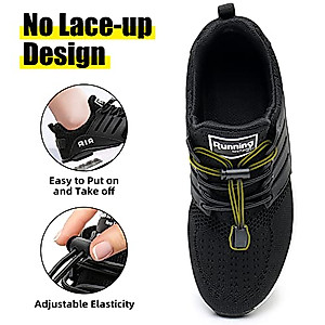 FINOTAR Men Running Shoes Lightweight Breathable Fashion Sneakers Air Mens Walking Shoes Tennis Jogging Gym Travel Outdoor Sports Shoes Black 11.5