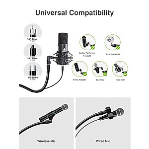 Elitehood Aluminum Foldable Microphone Stand, 82’’ Tall & Height Adjustable Mic Stand Boom, Microphone Tripod Stand with Mic Clip Holder for Singing, Performance, Karaoke, Speech, Stage and Outdoor