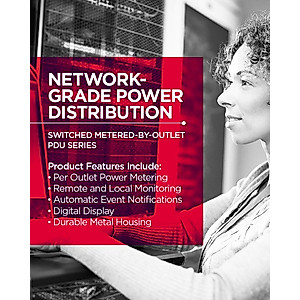 CyberPower PDU81005 Switched Metered-By-Outlet PDU, 100-240V/20A, 8 Outlets, 1U Rackmount