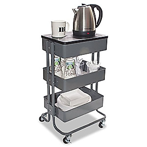 Vertiflex VF51025 Multi-Use Storage Cart/Stand-Up Workstation, 13.9w x 11.75d x 18.5-39.5h, Gray