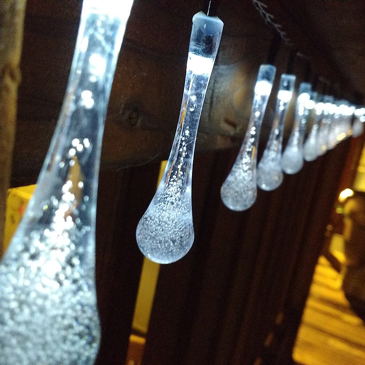 GDEALER Solar Outdoor String Lights 20ft 30 LED White Water Drop Solar String Fairy Waterproof Lights Christmas Lights Solar Powered String Lights for Garden, Patio, Yard, Home Parties (1)