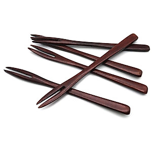 5 Pack Wooden Forks for eating Desserts, Chips, Snacks, Cereal, Salad, Fruit, Eco-friendly Japanese Wood Salad Dinner Fork Tableware Dinnerware for Kids Adult