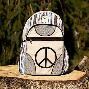 ThreadHeads Himalayan Hemp Simple Peace Backpack - 11"x16"