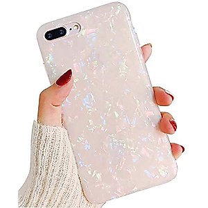 J.west iPhone 8 Plus Case/iPhone 7 Plus Case, Cute Ultra Thin [Tinfoil Series] Macaron Color Bling Lightweight Soft TPU Case Cover for iPhone 7 Plus / 8 Plus (Colorful)