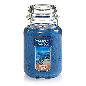 Yankee Candle Turquoise Sky Scented, Classic 22oz Large Jar Single Wick Candle, Over 110 Hours of Burn Time