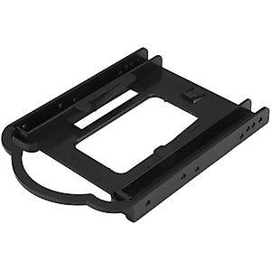 StarTech.com 2.5 SSD/HDD Mounting Bracket for 3.5 Drive Bay - 5 Pack - Tool-Less - Hard Drive Mounting Kit (BRACKET125PTP),Black