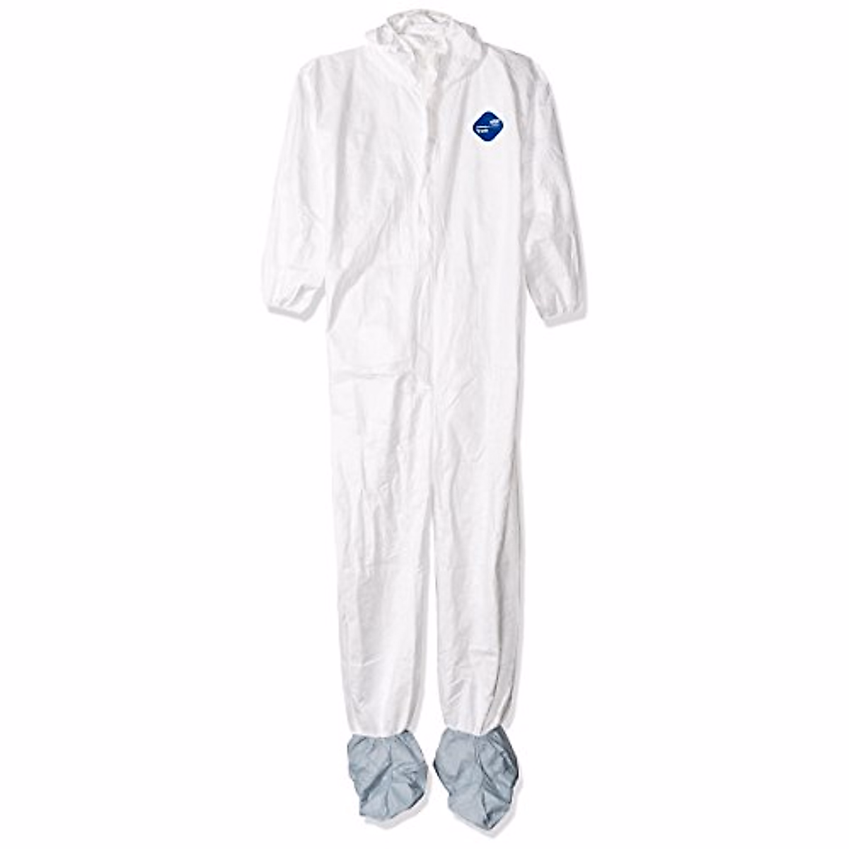 DuPont unisex-adult TY122S Disposable Elastic Wrist, Bootie & Hood White Tyvek Coverall Suit 1414, Large