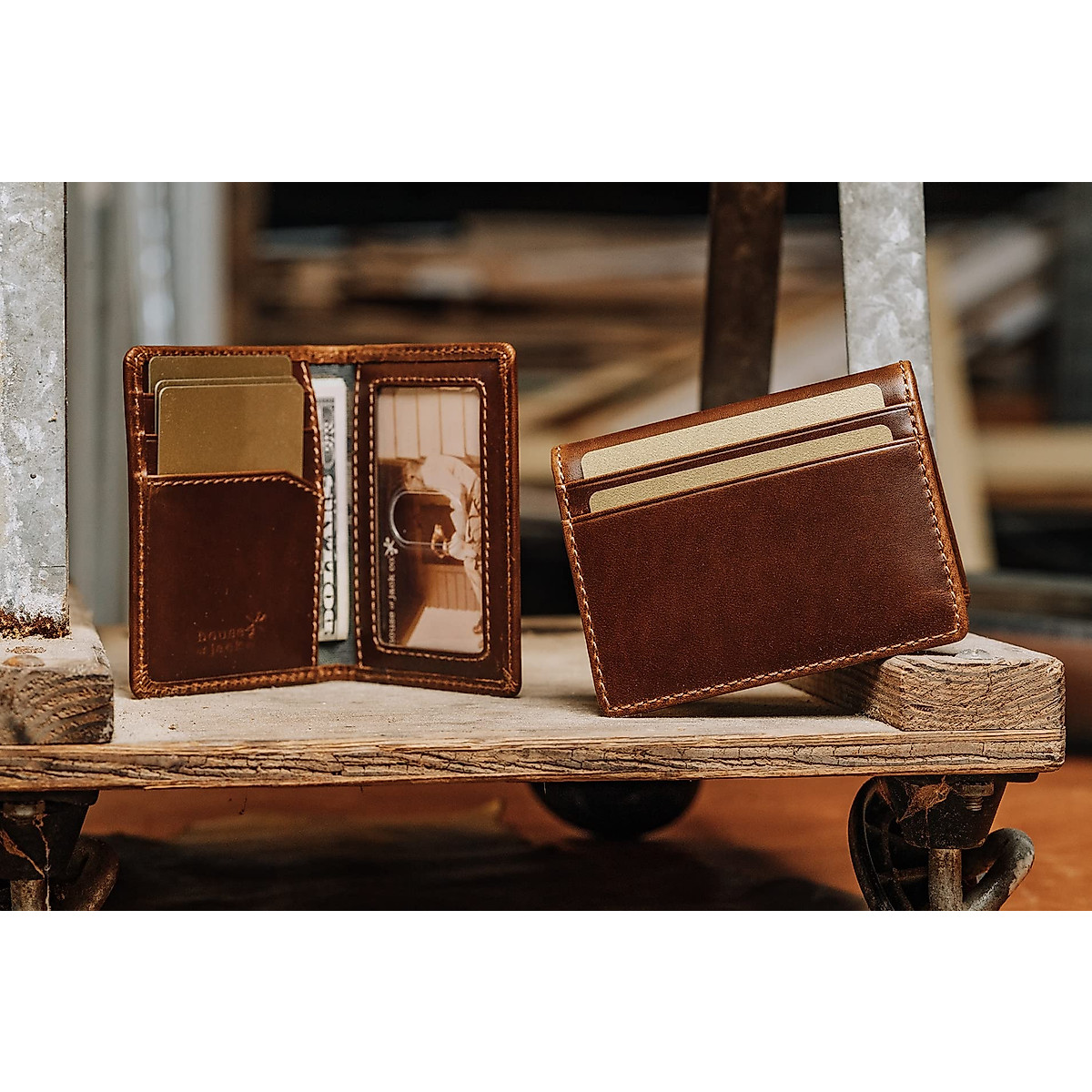 House of Jack Co. Slim Card Wallet | Bifold Credit Card Wallet For Men | Full Grain Cowhide | Minimalist Front Pocket Wallet | Mens Card Holder | Travel Wallet