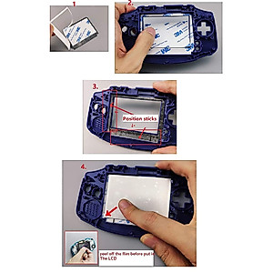 GBA IPS V2 Mod Kit IPS Screen LCD Kits for GBA Backlight LCD Screen 10 Levels Brightness LCD V2 Screen For GBA Console With Light Blue Clear Pre-Cut Shell