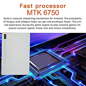 10 Inch Tablet, Dual Camera White Octa Core CPU 5G WiFi Office Tablet for School (US Plug)