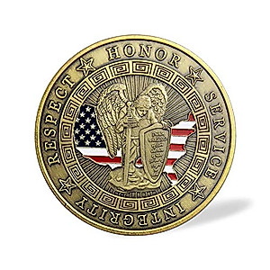 Thin Blue Line St. Michael Police Officers Challenge Coin Motto Commemorative Law Enforcement Gifts