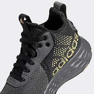 adidas Own The Game 2.0 Basketball Shoe, Grey Five/Matte Gold/Core Black, 2 US Unisex Little Kid