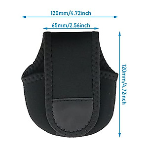 WHYHKJ Fishing Reel Bag 2pcs Fishing Reel Protective Case Cover Black Neoprene Spinning Reel Baitcasting Reel Storage Bag
