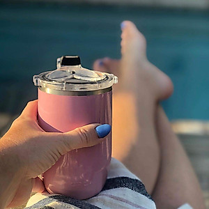 ORCA Vino 12 oz. Insulated Wine Tumbler, Stainless Steel Drink Mug Keeps Beverages Cold - Dusty Rose