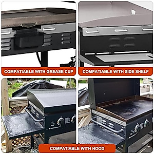 Demao Wind Guard for Blackstone Griddle 22 Inch,Stainless Steel Magnetic Wind Guard,Grill Accessories for Outdoor Cooking,Compatible with Rear Grease Cup, Hood and Side Shelf.