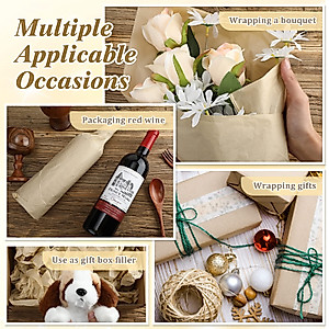 Teling 500 Sheets Kraft Tissue Paper for Gift Bags 14 x 20 Inches Easter Gift Wrapping Tissue Paper Bulk for Weddings Birthday DIY Mother's Day Project Wrapping Crafts Decor(Kraft)