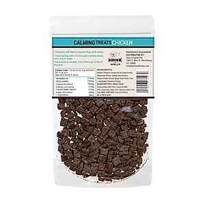 Hank & Harley Dog Calming Treats: with Real Chicken, Hemp and Soothing botanicals. 8oz, Approx 260 Pieces. Soft Chews Help Anxiety, Stress, Aggression, Barking and Fear of Thunderstorms and Fireworks