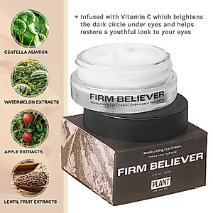 plant apothecary Firm Believer: 30ml Under Eye Cream with Vitamin C - Puffiness, Dark Circles, Eye Bags, Fine Lines and Wrinkles Reducer - Anti-Aging Eye Creams and Skin Care for Men and Women