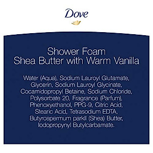 Dove Instant Foaming Body Wash with NutriumMoisture Technology Shea Butter with Warm Vanilla Effectively Washes Away Bacteria While Nourishing Your Skin 13.5 oz