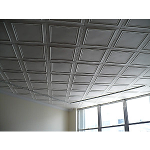 Euro-Deco Stratford R24W Foam Glue Up 20x20 Decorative Ceiling Tiles (21.12 s/f) Pack of 8 PCS, White