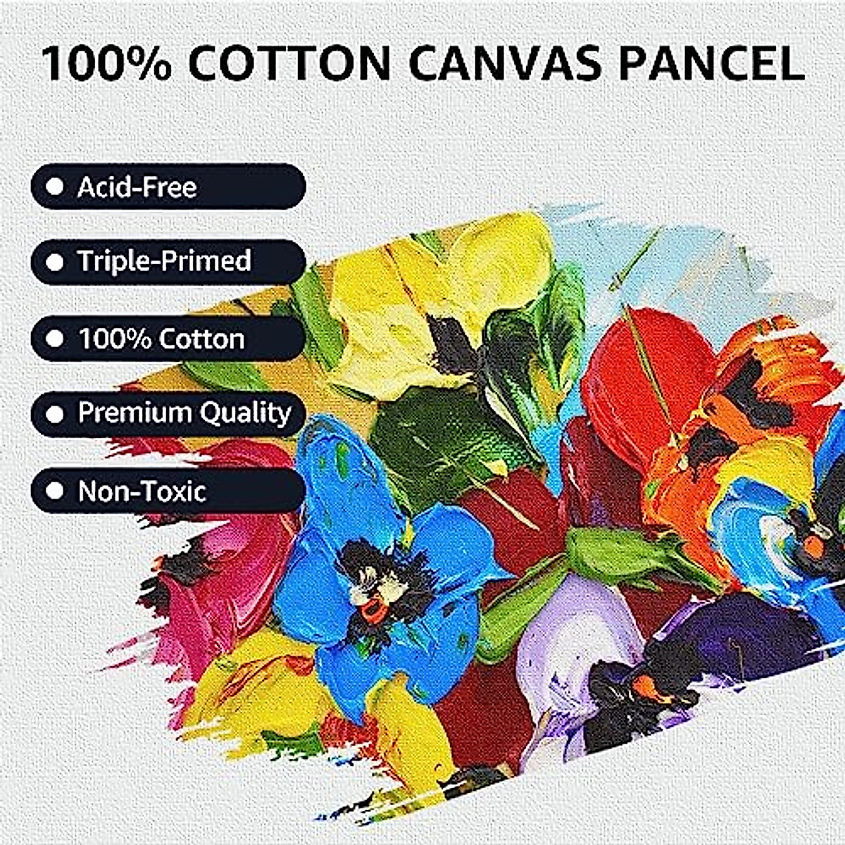 Nian Feng Canvases for Painting, 10x10 Inch 12 Pack Art Canvas Panels, 100% Cotton Blank White Canvas Boards for Oil Paint, Acrylic Paint, Tempera Paint & Watercolor, Painting Canvas for Adult & Kids.