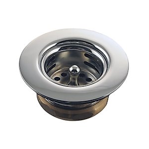 Westbrass D220-26 Midget Duo Bar and Laundry Sink Drain Assembly with Post Style Strainer Grid Cover, Polished Chrome