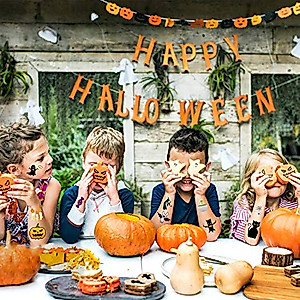 Partywind 36 Styles Metallic Glitter Halloween Temporary Tattoos for Kids, Halloween Decorations Birthday Party Favors Supplies, Halloween Goodie Bag Fillers Games for Boys and Girls (2 Sheets)