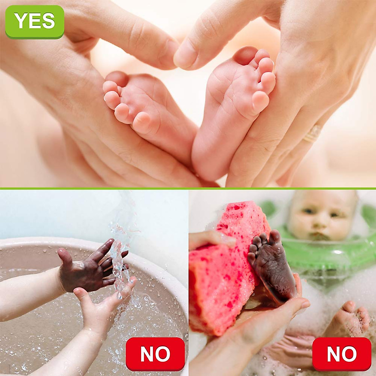 Clean Touch Ink Pad for Baby Handprints and Footprints, PChero Inkless Print Kit for Family Keepsake Newborn Shower Gifts