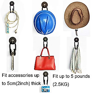YYST Magnetic Hanger Magnetic Hook for Cowboy Hat, Hard hat, Cords,Tools,Bags,Towels, etc 2.5" Diameter Magnet - No Scratches to The Surface - W Style (2)