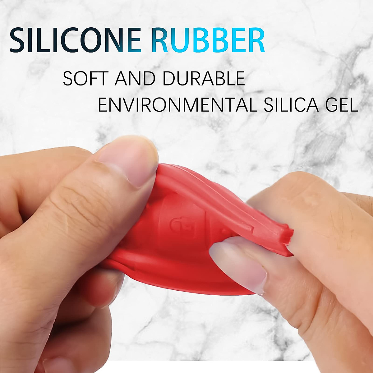 WORCAS Soft Silicone Rubber Carbon Fiber Texture Cover Protector Compatible with BMW Key Fob, Car Remote Key Fob Case for BMW 1-Series 2 3 4 5 6 7 Series X3 X4 M2 M3 M4 M5 M7 (Red)