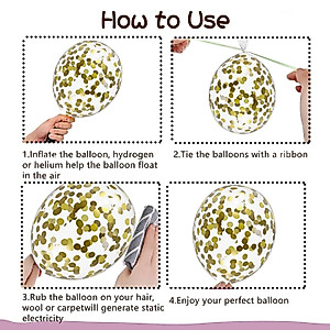 Black and Gold balloons Arch Garland Kit, 100pcs Black Gold Confetti Balloons with 16ft Tape Strip & Dot Glue for Graduation Birthday Baby Shower Wedding Party Decorations