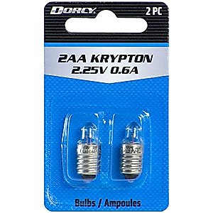 Dorcy 2AA-2.25-Volt, 0.6A Krypton Replacement Bulb, 2-Pack (41-1664)