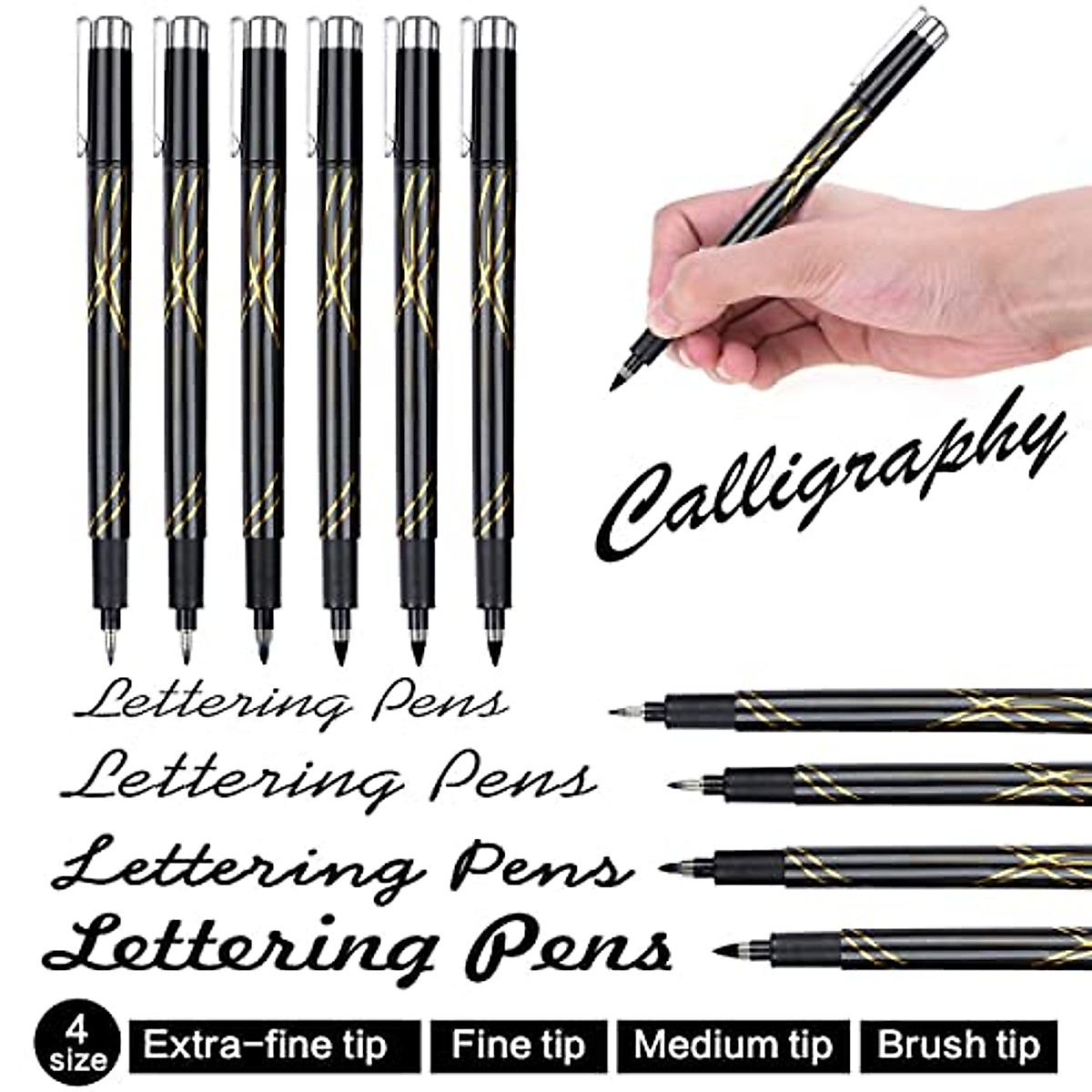 Tebik Calligraphy Pens Set, 22 Pack Hand Lettering Pens Kit ...