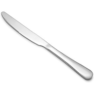 SANTUO Stainless Steel 12-Piece Dinner Knives Pack, Table Steak Knives Set for 12 (Silver 9 Inches)