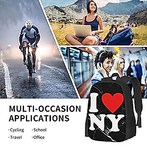 Suriohl-I-Love-NY-New-York-Backpack, Laptop Backpack Gym Bags Black School Bookbags Travel Daypack For Women Men Teens