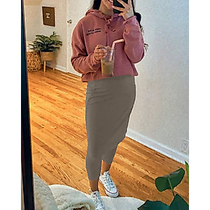 Aurgelmir Womens Tennis Skirt with Capris Leggings Golf Knee Length Skorts Athletic Long Skirts for Women with Pockets Grey