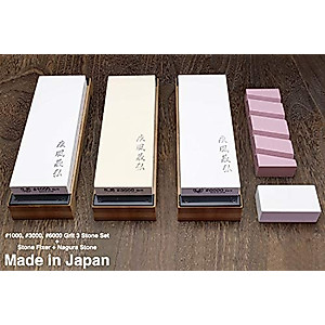 Yoshihiro Professional Grade Toishi Japanese Whetstone Knife Sharpener Water Stones (SET)