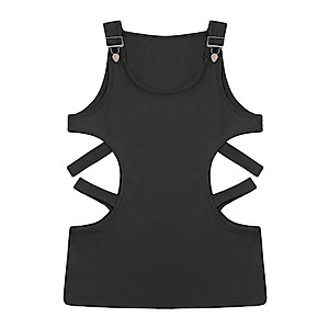 Hansber Men's Hollow Out Side Tank Top Compression Athletic Muscle T-Shirt Rave Vest Clubwear Type A Medium