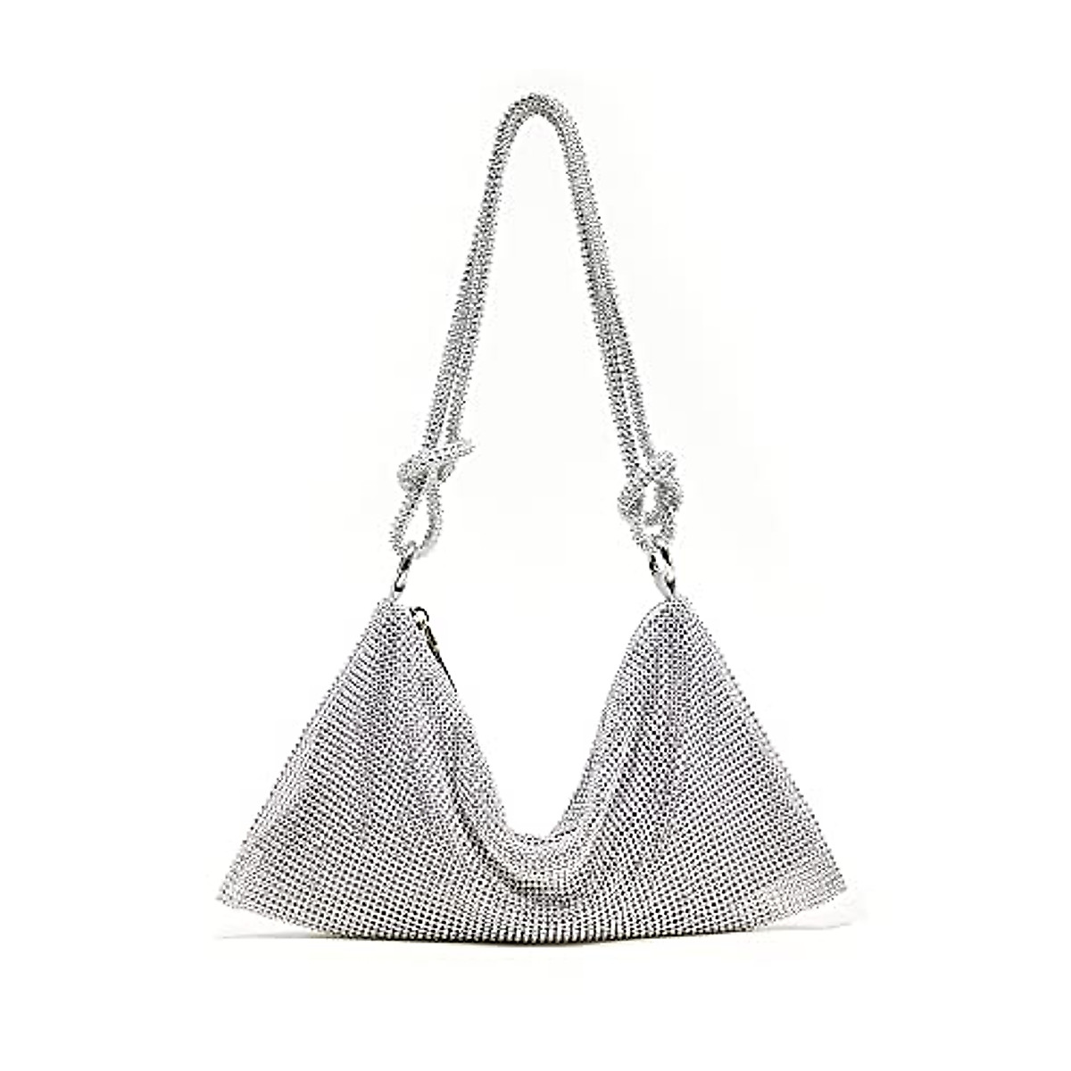 Women Rhinestone Handbag Chic Evening Purse Shiny Hobo bags Silver
