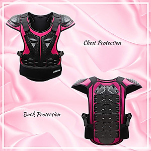 Webetop Kids Dirt Bike Gear ATV Chest Protector Motocross Mountain Bike Girls Chest Protector for Riding 4 Wheeler MTB Black/Pink M